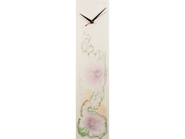 Unusual White Wall Clock Vertical Art, Modern Glass Or Unique Desk ...