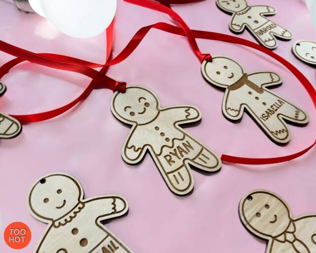 Personalized Wooden Gingerbread Man Ornament, Christmas Ornaments With ...
