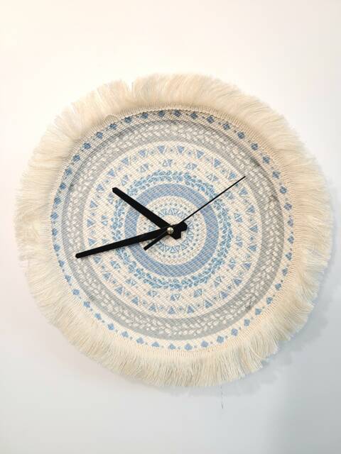 Boho Wall Clock Unique - Macrame Modern Home Decor Rustic Cottagecore ...