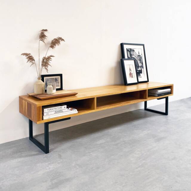 "Extra Wide Solid Iroko Tv Stand Or Coffee Table With Storage ...