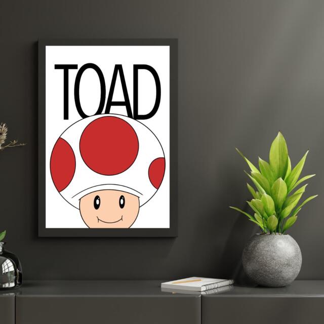 Toad - Mario Inspired Cartoon Print Gaming Gamers Fun Prints Drawing ...