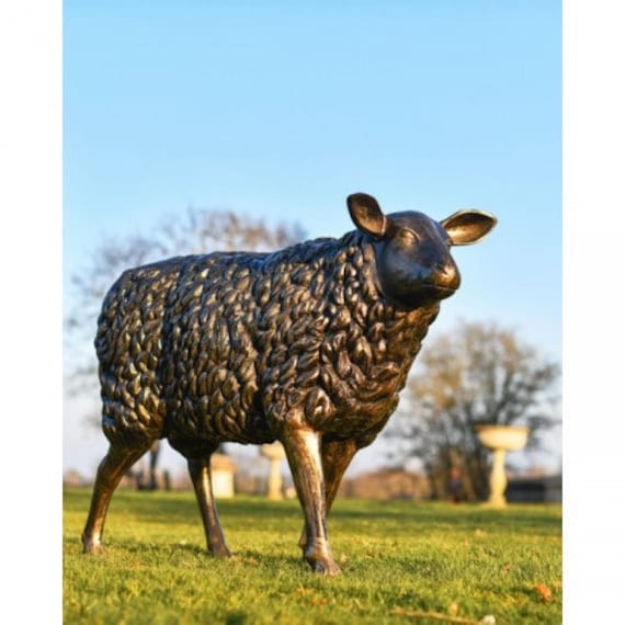 Life Size Sheep Sculpture, Hand Cast Highly Detailed Garden Farm ...