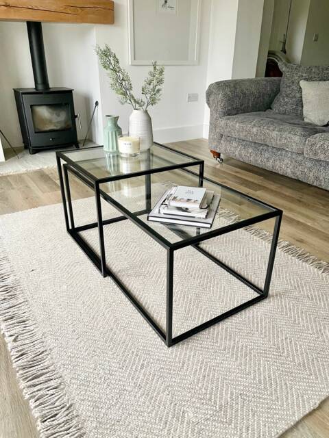 Glass Metal Nesting Coffee Tables by Etsy | ufurnish.com