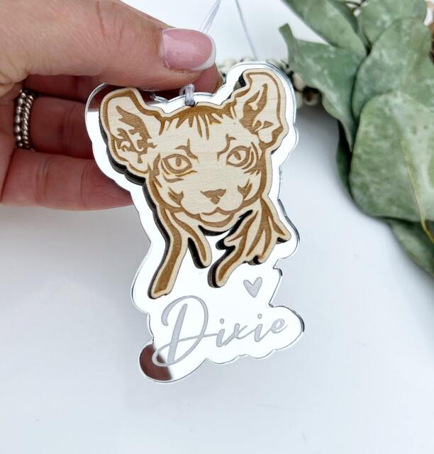 Elf Sphynx Cat Christmas Ornament, Decoration, Personalised Bauble ...