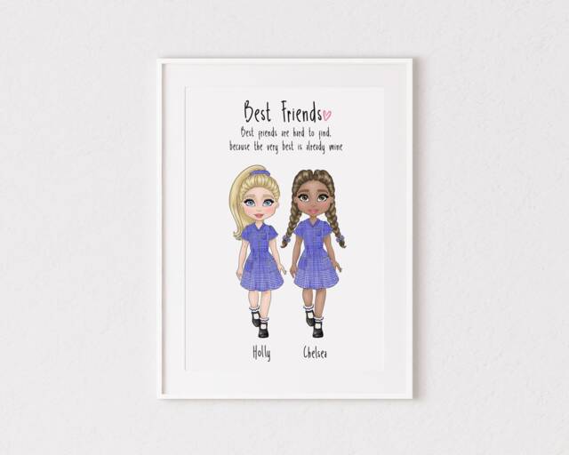 Personalised School Friends Print, Leaver, Best Friends, Leavers Gift ...
