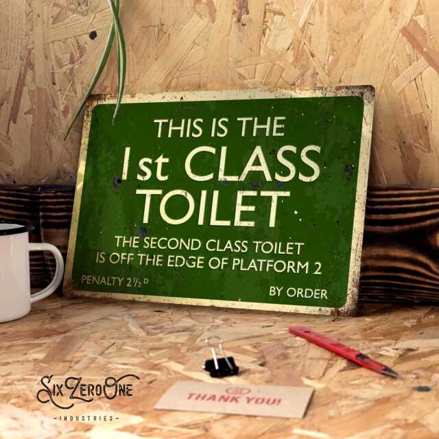 1St Class Toilet Metal Sign - Various Colours Train Station Vintage ...