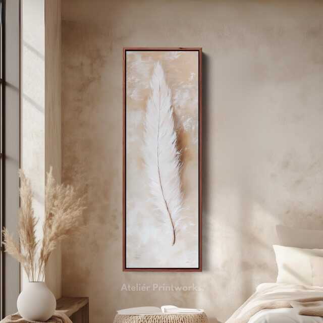 Vertical Wall Art Long Narrow Feather, Tall Slim Wall Art, Art, Tall ...