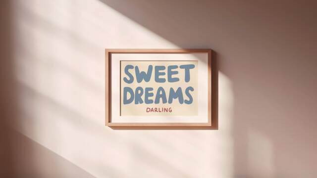 Sweet Dreams Darling Unframed Print - Bedroom Prints Nursery Wall Art ...