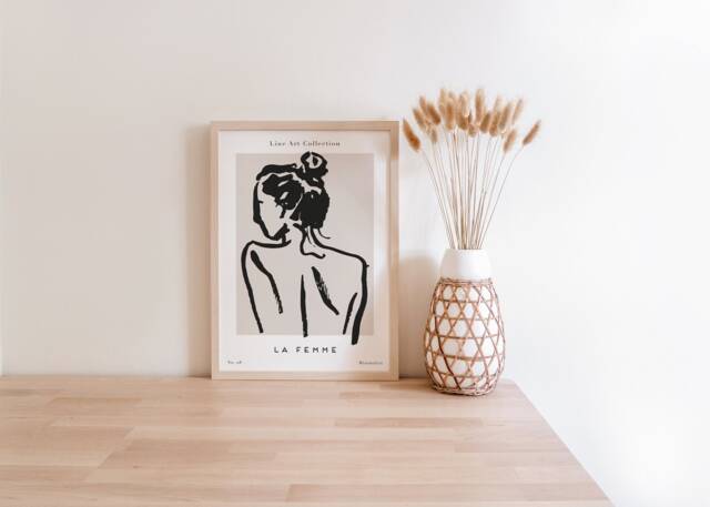 Delicate Line Art Print/Matisse Inspired Dressing Room Poster French ...