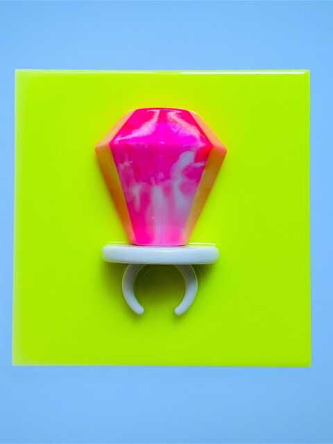 Jumbo Ring Pop 3D Resin Neon Yellow Pink Wall Art Sculpture/ Fake Candy ...