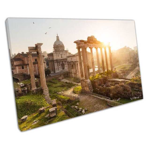 Serene Roman Ruins Sunrise Landscape Wall Art Print Historic Italy ...
