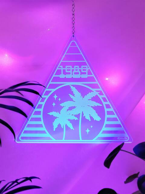 Personalized Year Sign-Vaporwave Acrylic Triangle Wall Engraved Art ...