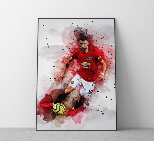 Bruno Fernandes Poster - Football Wall Art Print Ref #380 by Etsy ...