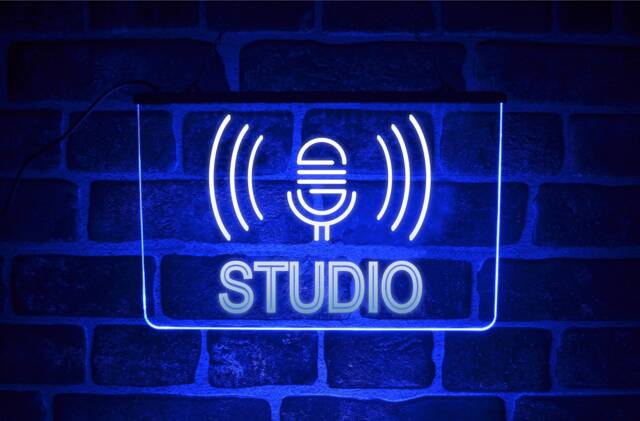 Music Studio Neon Led Light Up Sign - Wall Art For Radio Dj Recording ...
