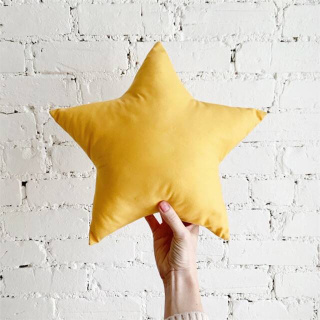 Mustard Star Pillow/Star Cushion/ Decorative Shaped Kids Nursery ...