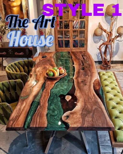 Rectangle Epoxy Table, Dining, Sofa, Center, Meting Table Top Live Edge ...