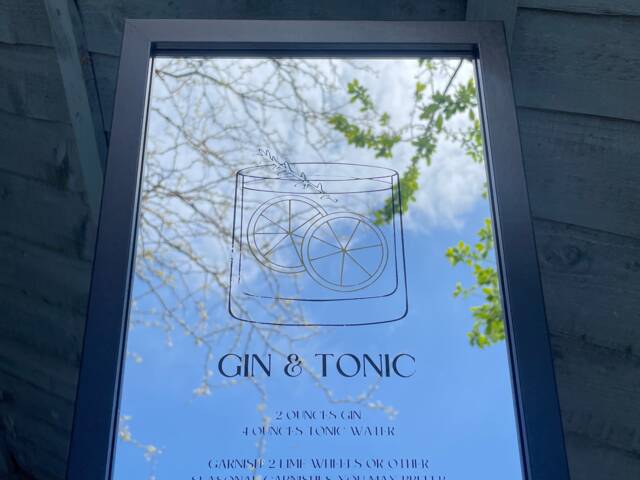 Bar Sign Mirror, Gin Tonic Drink Cocktail Wall Art, Minimalist Cart ...