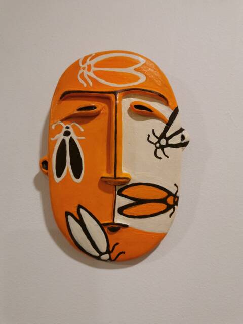 Face Art/Painted Face/ Moth Tile/Moth Picture/Insect Relief /Moth Wall ...