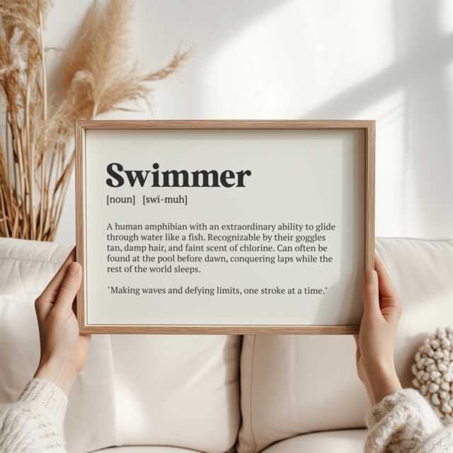 Swimming Print, Definition Swimmer Gift. Wall Art For Swimmers, Poster ...