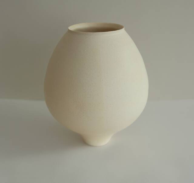 Handmade Beige Ceramic Flower Vase, Dried Vase, Large Pottery Vase ...