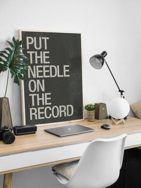Put The Needle On Record, Mid-Century Modern Style Art Print ...