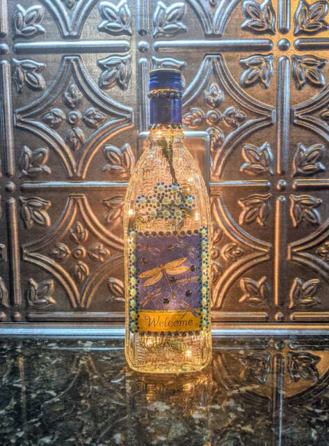 Dragonfly Welcome On Seagram's Extra Dry Gin Liquor Bottle Light ...