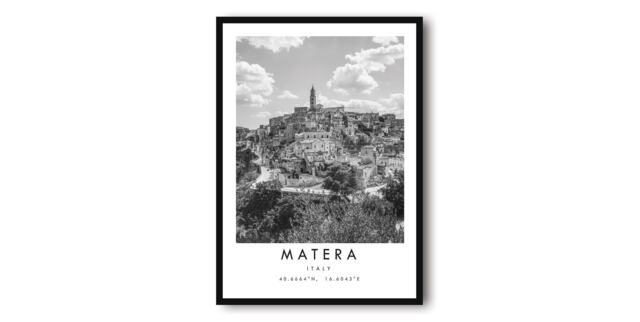 Matera Italy Print Black & White Minimalist Travel Poster by Etsy ...