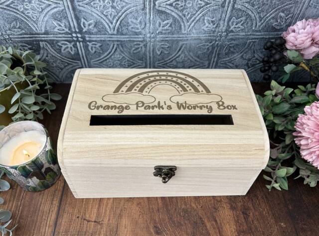 Worry Box Rainbow Heart Primary School Dropbox Personalised Pupils ...