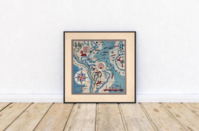 1931 Americas Map Print Vintage Art History Poster by Etsy | ufurnish.com
