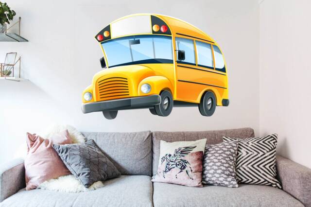 Yellow Bus Decal Transport Vinyl School Print Machinery Sticker Driver ...