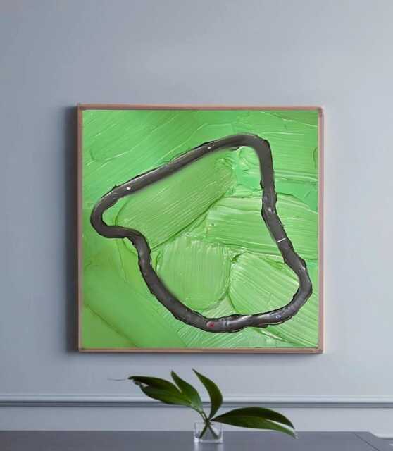Inspired Green Race Track, Summer Textured 3D Painting Personalised ...