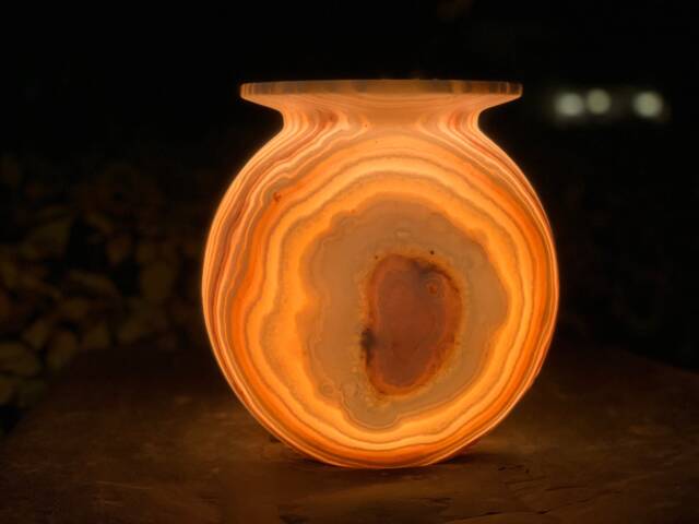 Alabaster Table Lamp - 100 % Natural Stone Incredible Veins Egyptian by ...