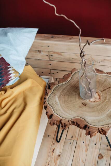 Wood Nightstand, Bedside Table, Rustic Modern Side Bedroom Furniture ...