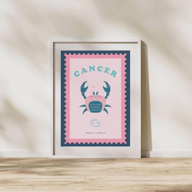 Children's Cancer Zodiac Print - Nursery Print, Astrology Colourful ...