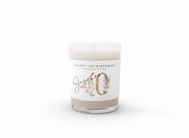 Personalised 40Th Birthday Candle Gift - Forty For Her, Best Friend ...