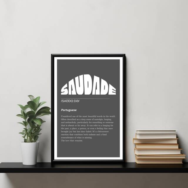 Saudade Definition Print - Wall Art Bedroom Portuguese Gift Poster For ...
