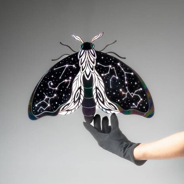 Celestial Stained Glass Moth With Constellations Wall Hanging Gothic ...