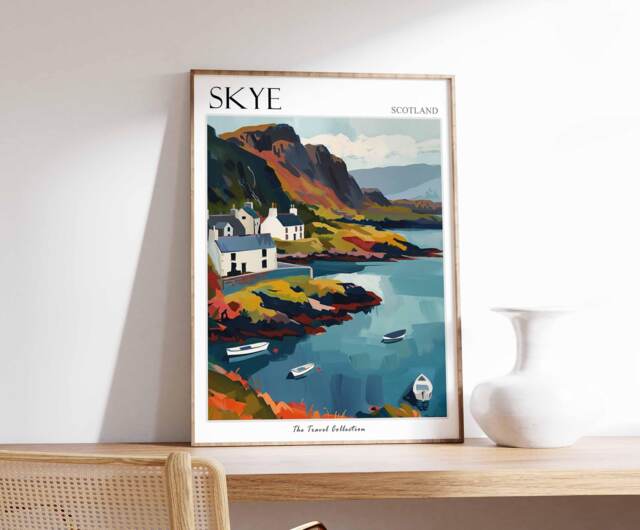 Skye Scotland Travel Poster Scottish Landscape Art Print by Etsy ...