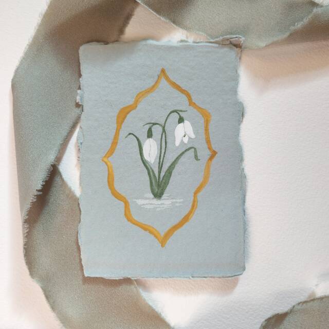 Snowdrop Birth Month Flower Painting January Art Original Baby Nursery ...