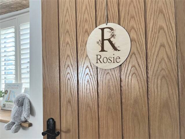 Bedroom Room Sign - Kids Decor Door Nursery Wooden Wall Art Floral ...