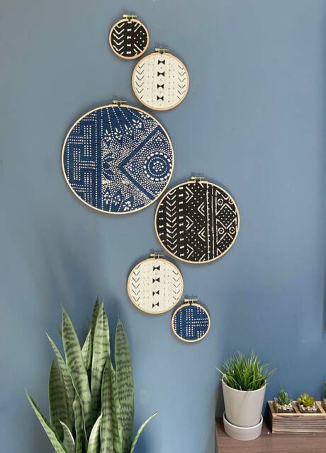 6 Piece Set - African Mudcloth Batik Hmong Gallery Wall Hanging Decor ...