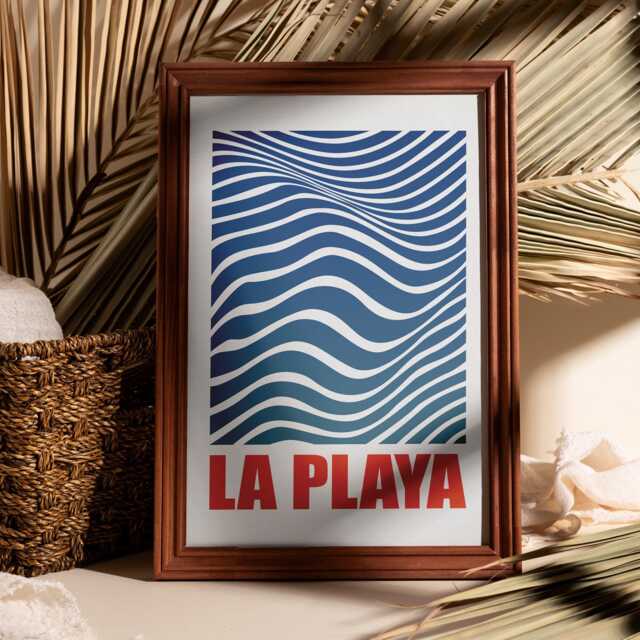 La Playa Poster - The Beach Poster, Retro Print, Summer Wave Home Decor ...