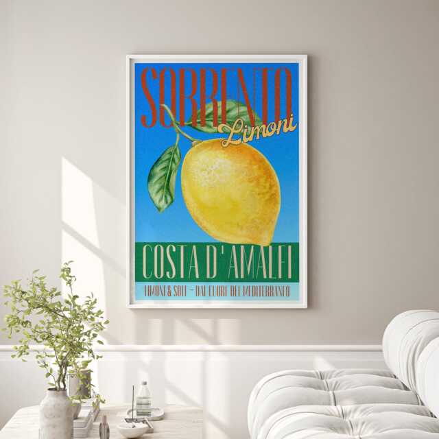 Vintage Lemon Print - Sorrento Limoni Poster, Amalfi Coast, Italian ...