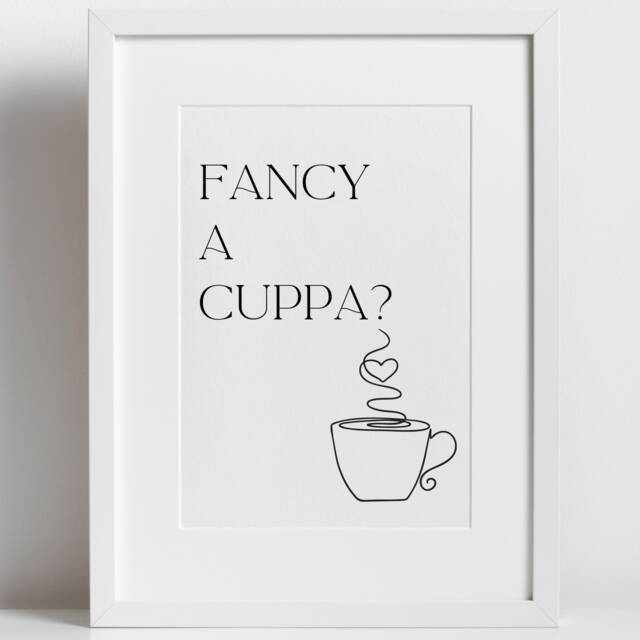 Fancy A Cuppa? - Kitchen Print Quirky Home Prints Decor Cute Minimal by ...