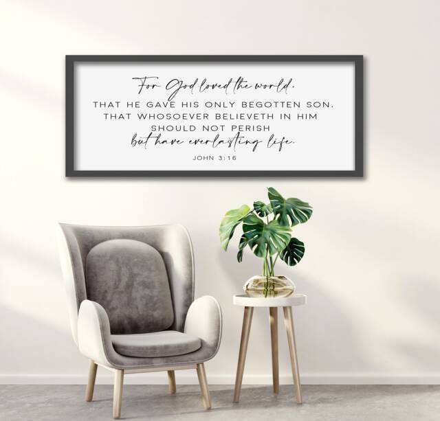 Bible Verse Sign , For God So Loved The World John 316 Scripture Wood ...