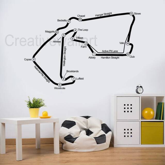 Silverstone Formula 1 Racing Track Wall Sticker - F1 Circuit Vinyl ...