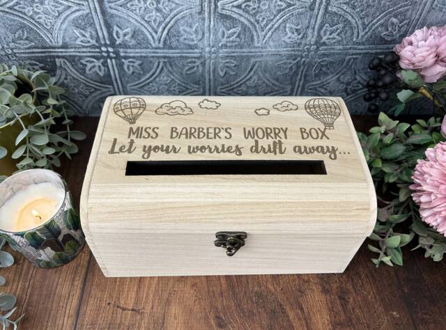 Hot Air Balloon Worry Box Primary School Dropbox Personalised Pupils ...