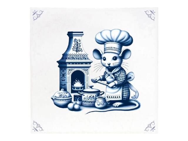 Mouse, Tile, Delft Blue, Kitchen Bathroom Wall Art, Blue Ceramic ...