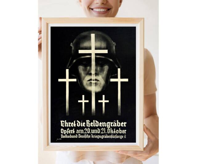 Reprint Of A Vintage 1920 German Poster - Honor The Ww1 Heroes Graves ...