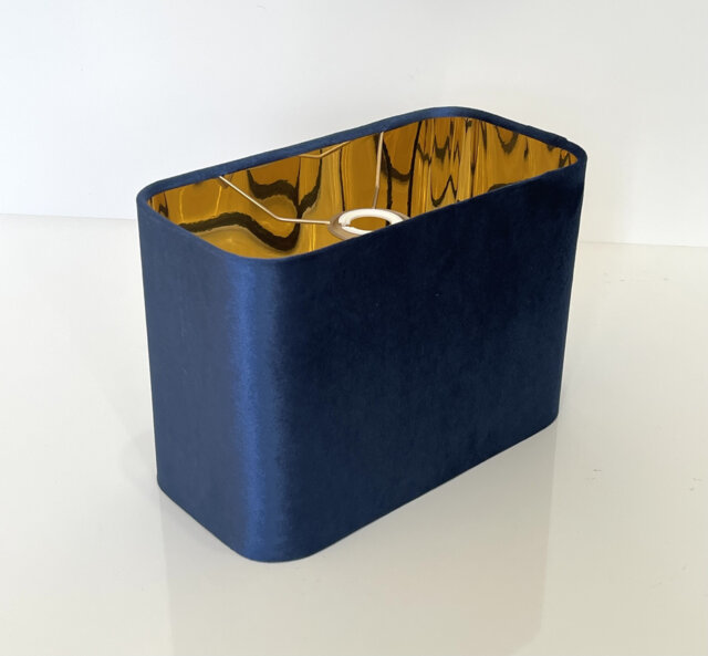 New Luxury Velvet Navy Blue Lamp Shade & Pendant Light Rounded ...